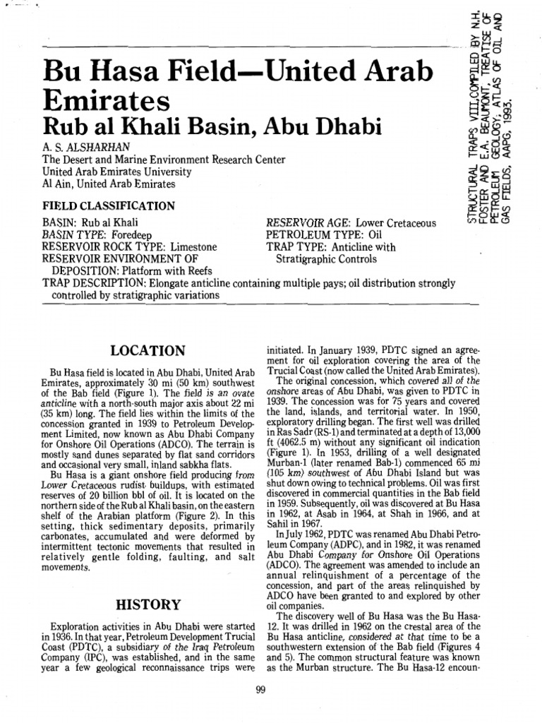 Bu Hasa Field UAE | PDF