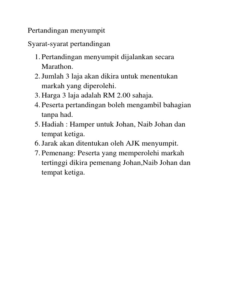 Pertandingan Menyumpit | PDF