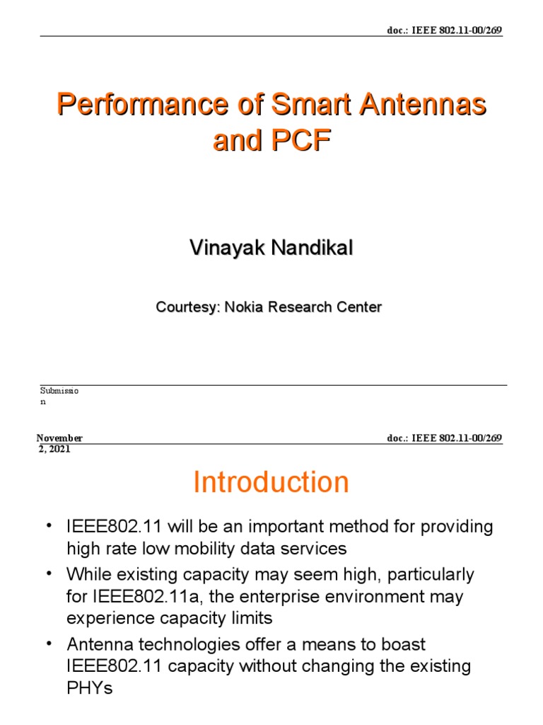 Performance of Smart Antennas and PCF | PDF | Data Transmission ...