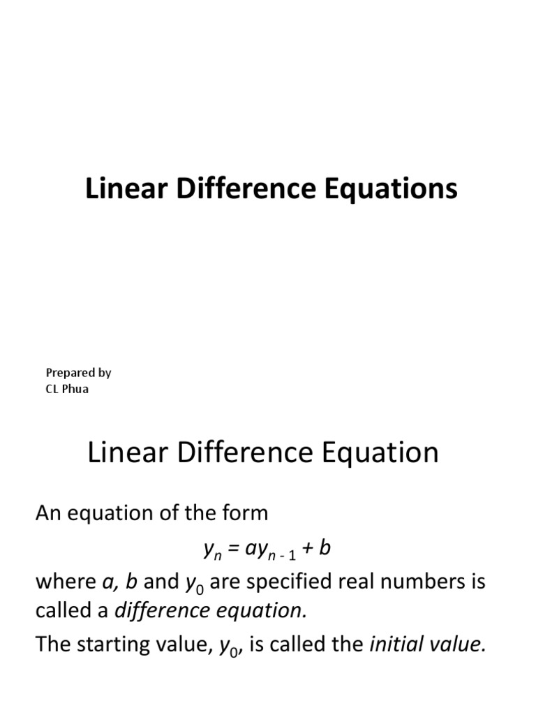 9 Linear Difference Equations | PDF | Ordinary Differential Equation ...