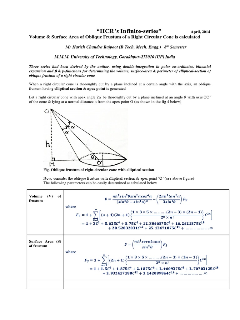 HCR's Infinite (Convergence) Series | Series (Mathematics) | Ellipse