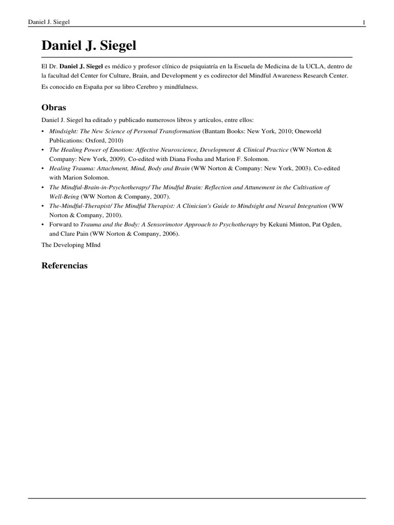 Daniel J. Siegel PDF | PDF