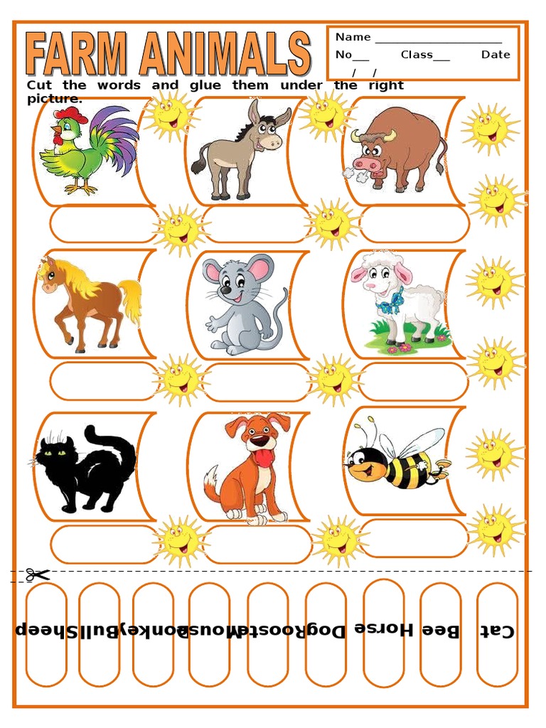 Animal Word Matching Activity | PDF | Games & Activities | Home & Garden