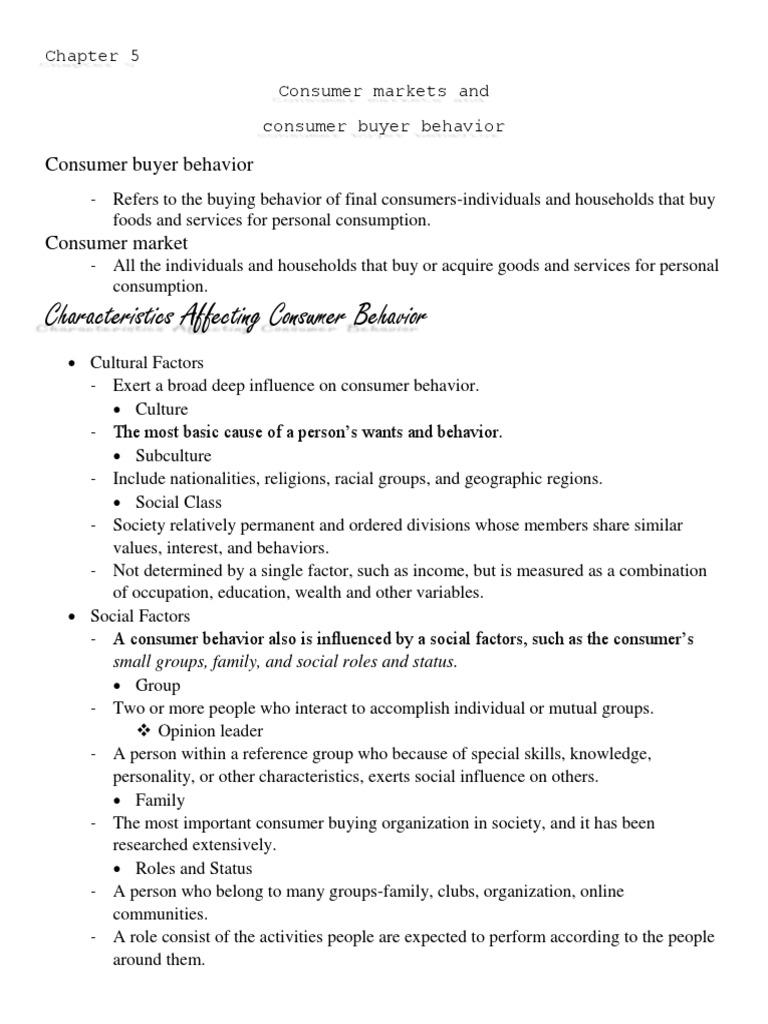 Chapter 5 Principles of Marketing | PDF | Consumer Behaviour | Attitude ...