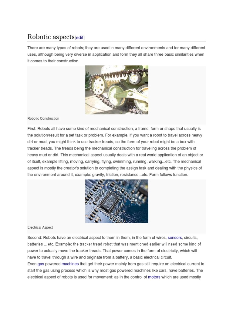 Robotic Aspects | PDF | Robot | Robotics