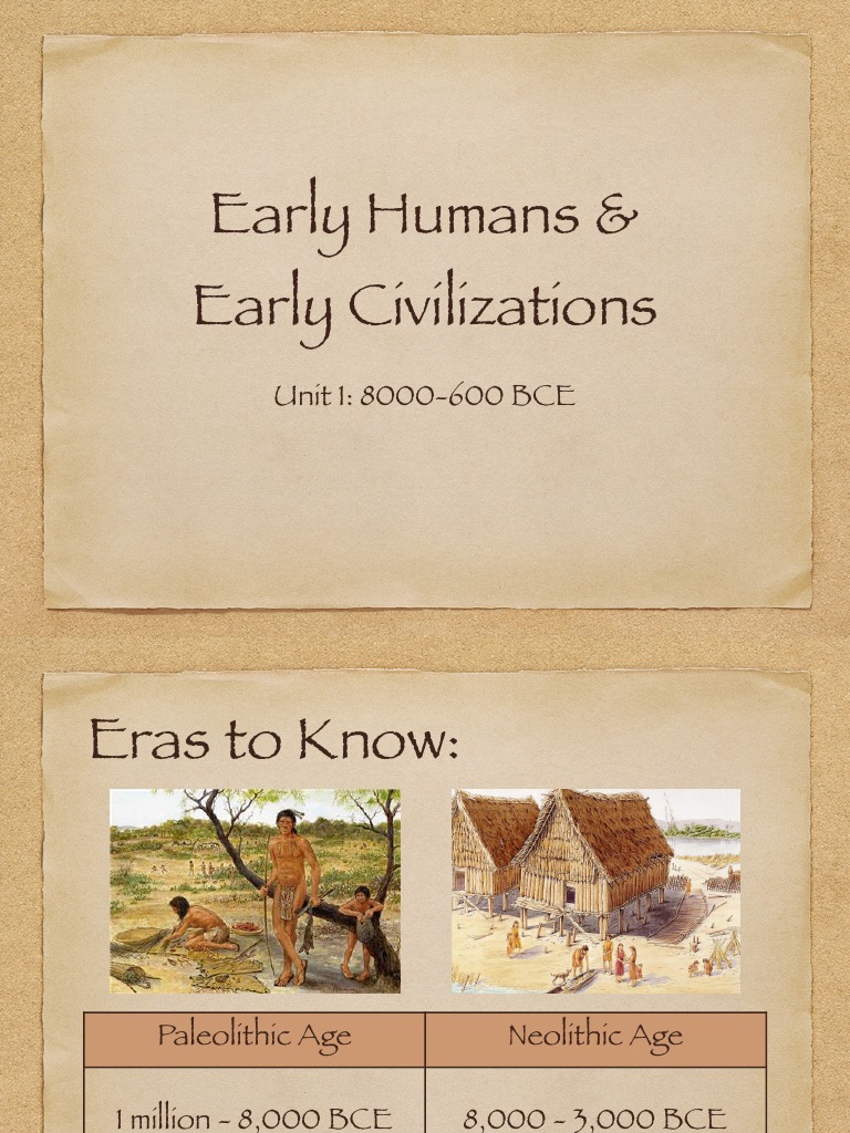 Early Humans & Early Civilizations: Unit 1: 8000-600 BCE | PDF