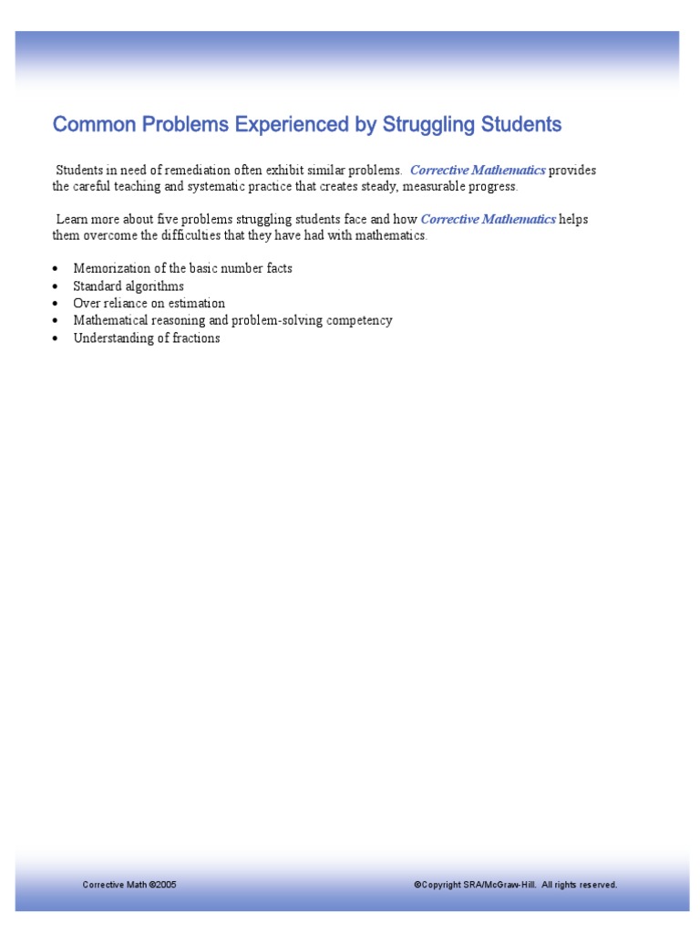 Corrective Math Common Problems | PDF | Division (Mathematics ...