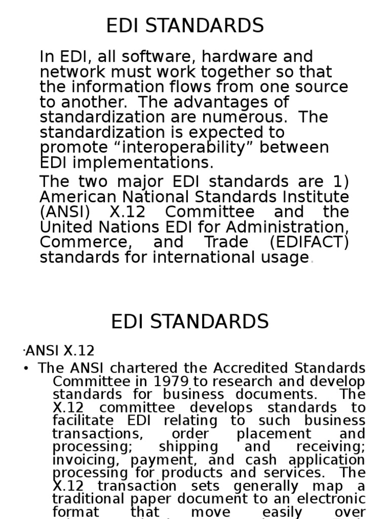 EDI Standards | PDF | Electronic Data Interchange | Telecommunications