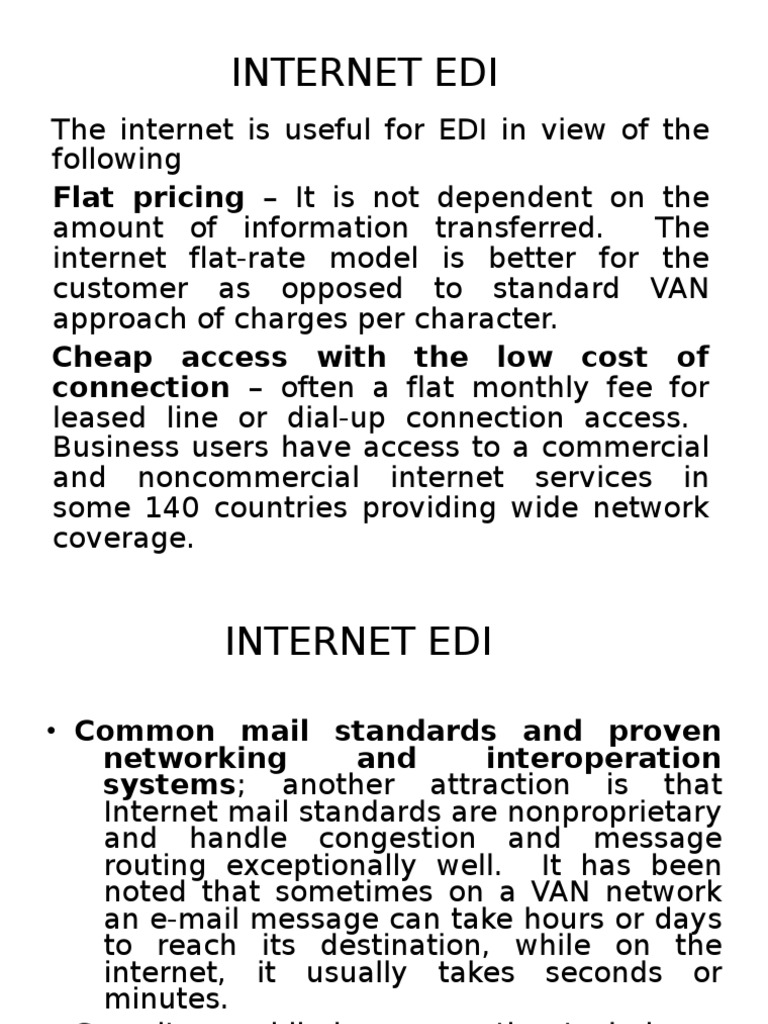 Internet Edi: Flat Pricing - It Is Not Dependent On The | PDF ...