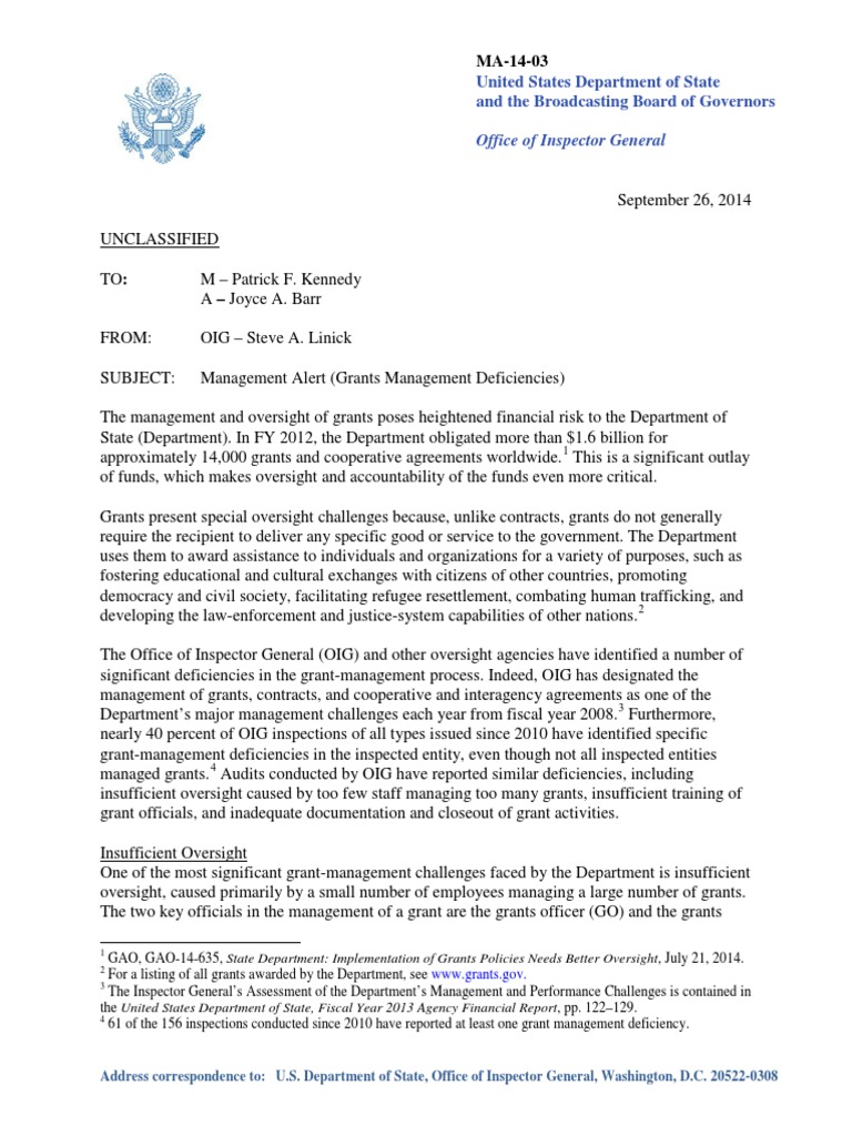Office of Inspector General: United States Department of State and The ...