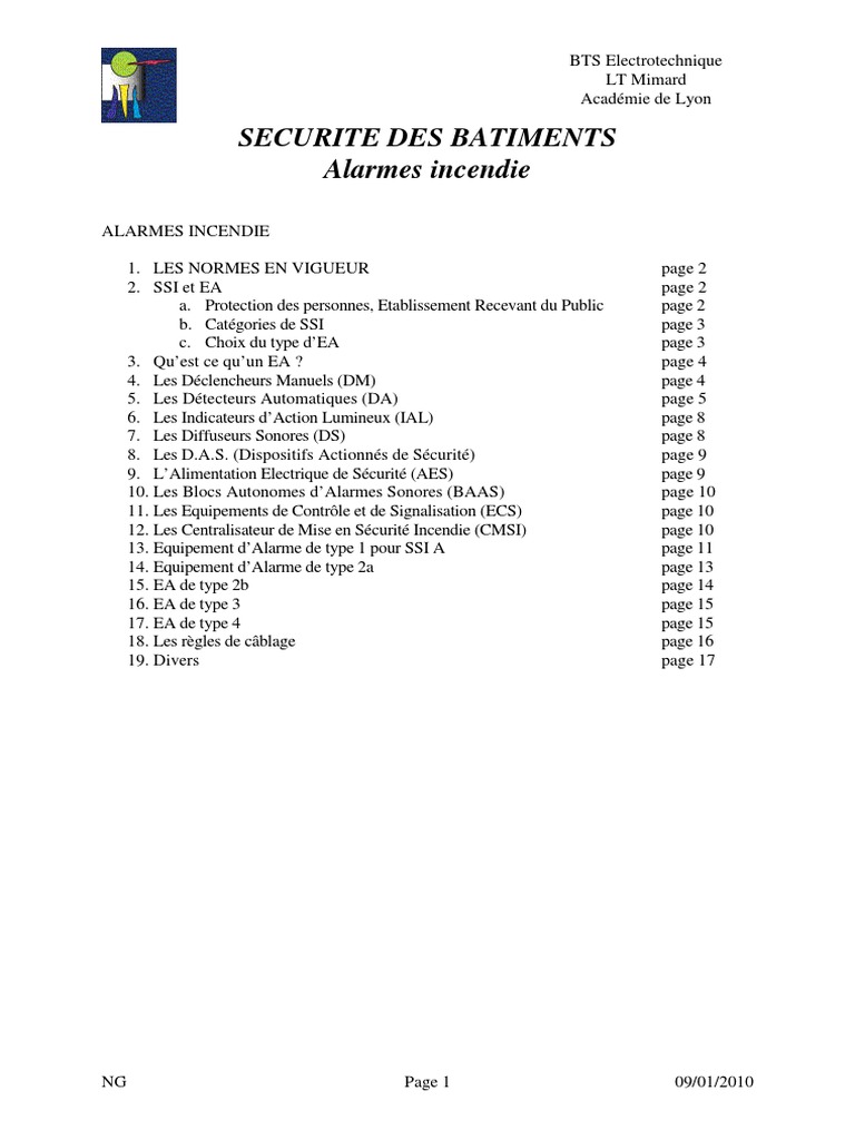 Cours Securite Incendie Des Batiments PDF | PDF