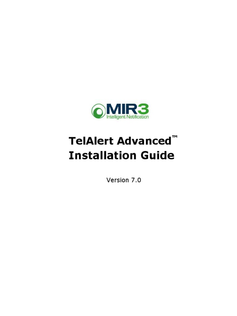 TelAlert Installation Guide-V7.0 | PDF | Web Server | Internet & Web