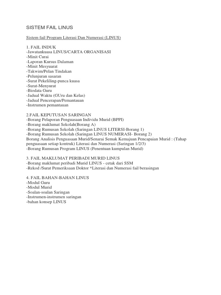 Sistem Fail Linus | PDF