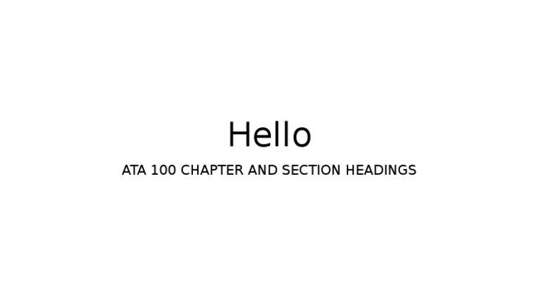 Ata 100 Chapter and Section Headings | PDF