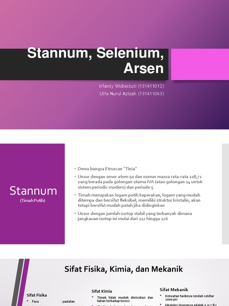 Sifat dan Kegunaan Selenium dan Stannum | PDF