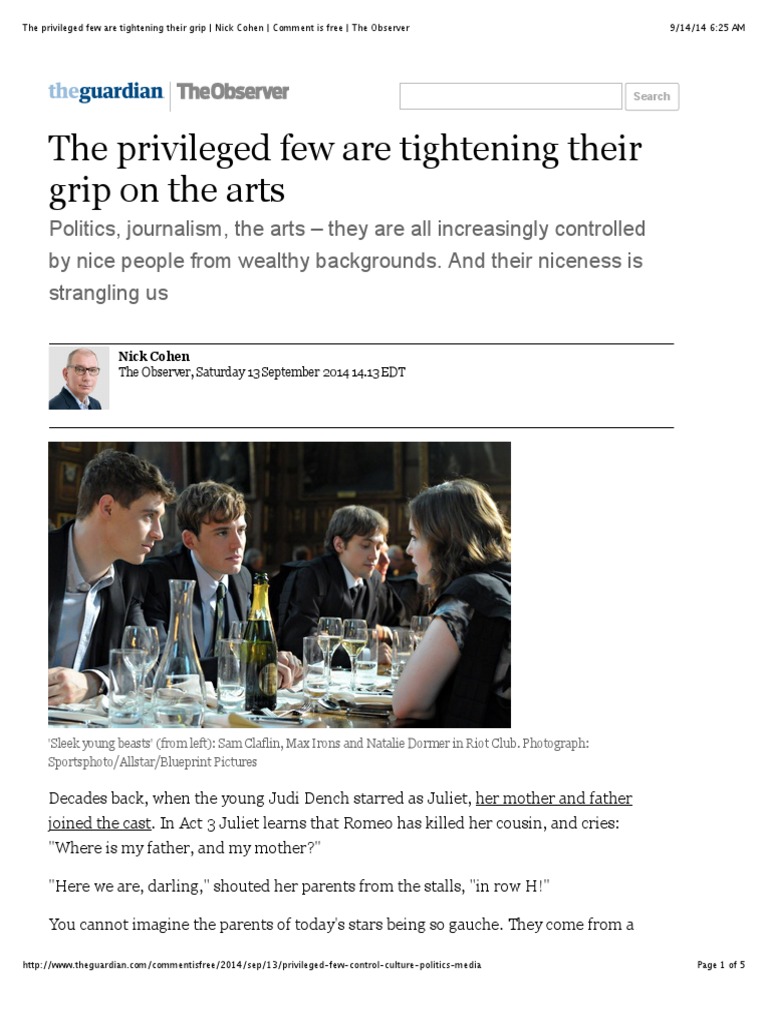 The Privileged Few Are Tightening Their Grip - Nick Cohen - Comment Is ...