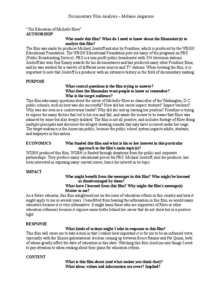 Documentary Analysis | PDF | Further Education