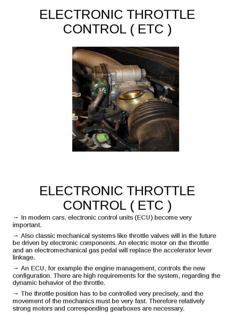Electronic Throttle Control (Etc) | PDF | Throttle | Systems Engineering