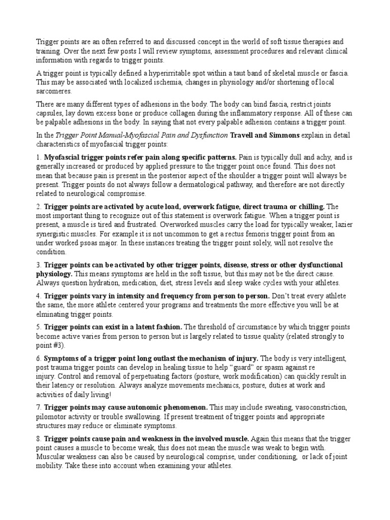 Trigger Points | PDF | Myofascial Trigger Point | Symptoms And Signs