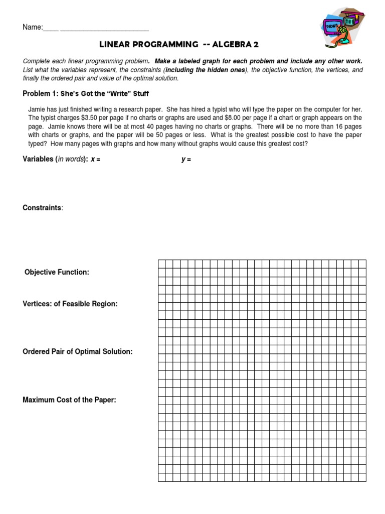 Linear Programming Packet | PDF | Mathematical Optimization | Linear Programming