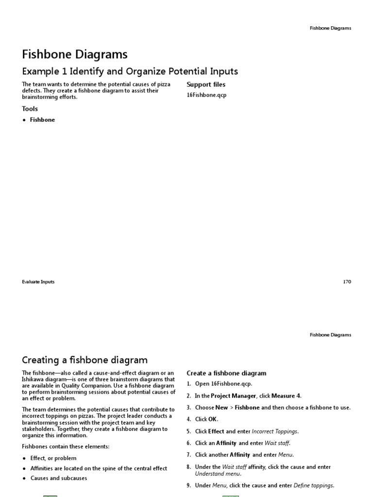 Minitab Quality Companion - Training Sample Fishbone QC3 | PDF | Icon ...