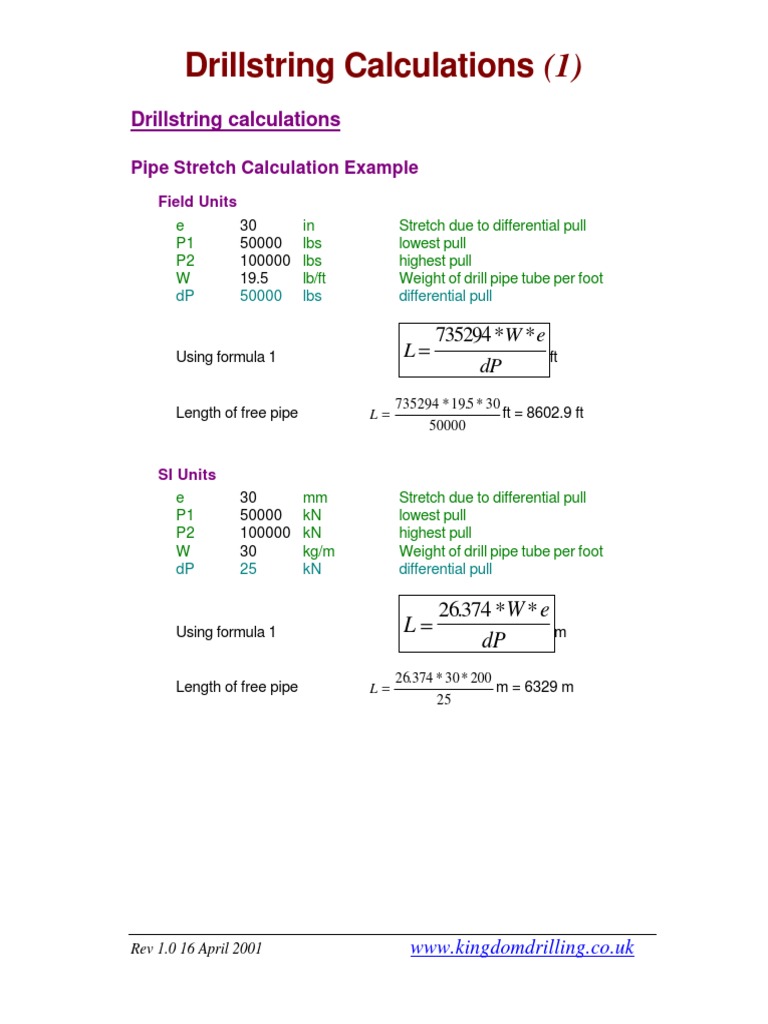 Drilling String Calculation | PDF | Science & Mathematics