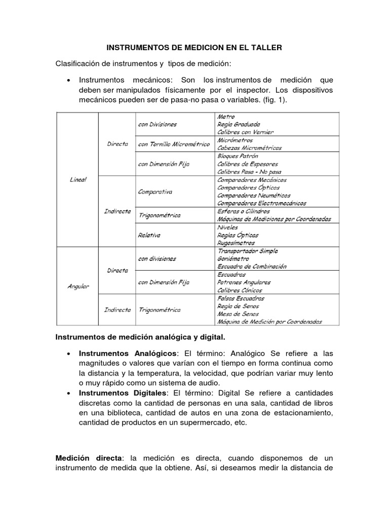 Instrumentos de Medicion en El Taller | PDF | Medición | Cantidad