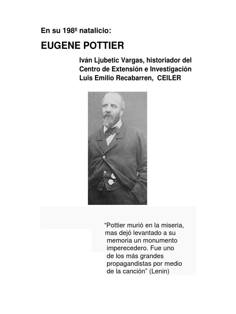 Eugène Pottier: Revolucionario y Autor de La Internacional | PDF ...