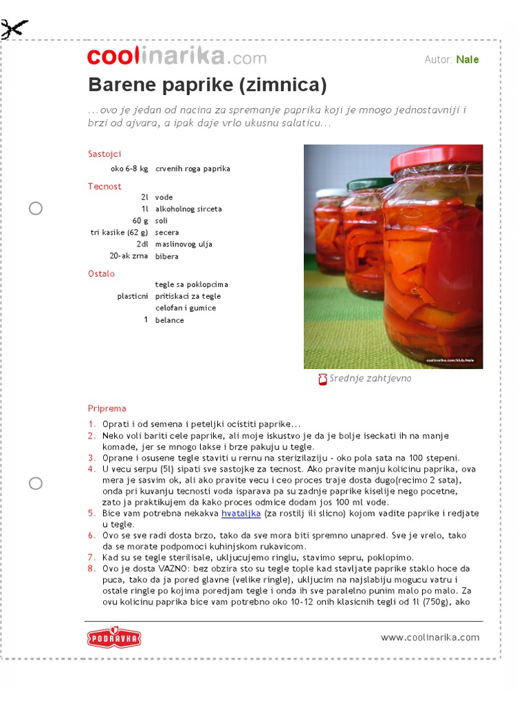 Barene Paprike Zimnica PDF | PDF