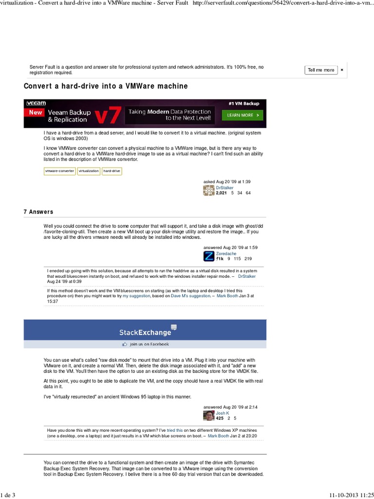 Virtualization - Convert A Hard-Drive Into A VMWare Machine - Server Fault PDF | PDF | Virtual ...