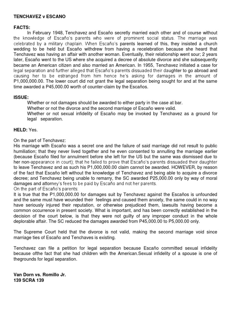 Family Code Cases | PDF | Will And Testament | Marriage