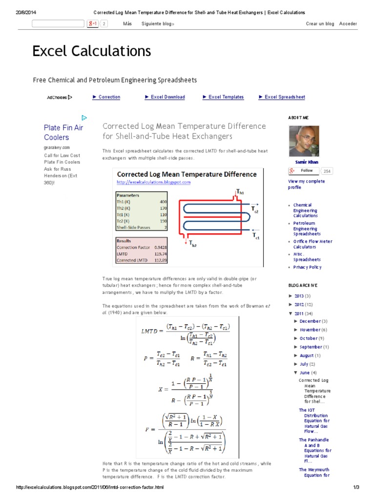 CMTD Excel PDF | PDF | Heat Exchanger | Heat