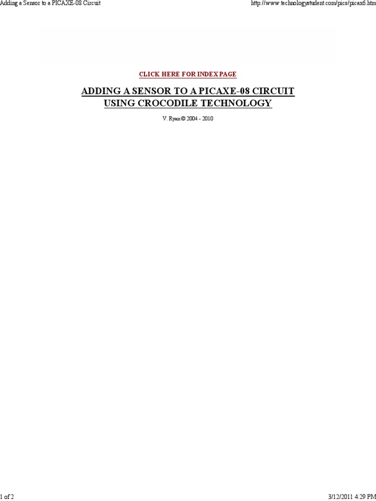 Adding A Light Sensor To A PICAXE-08 Circuit | PDF