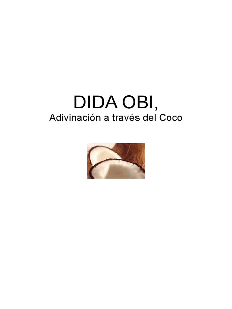 Dida Obi,: Adivinación A Través Del Coco | PDF | Religión y creencia ...