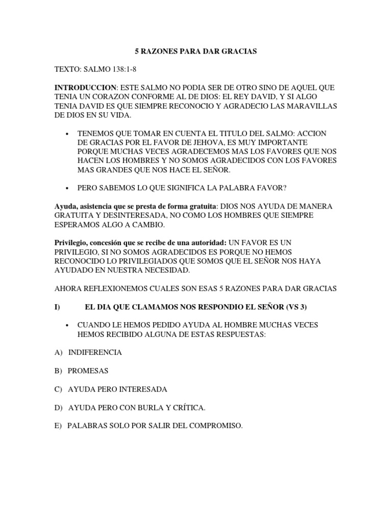 5 Razones para Dar Gracias | PDF