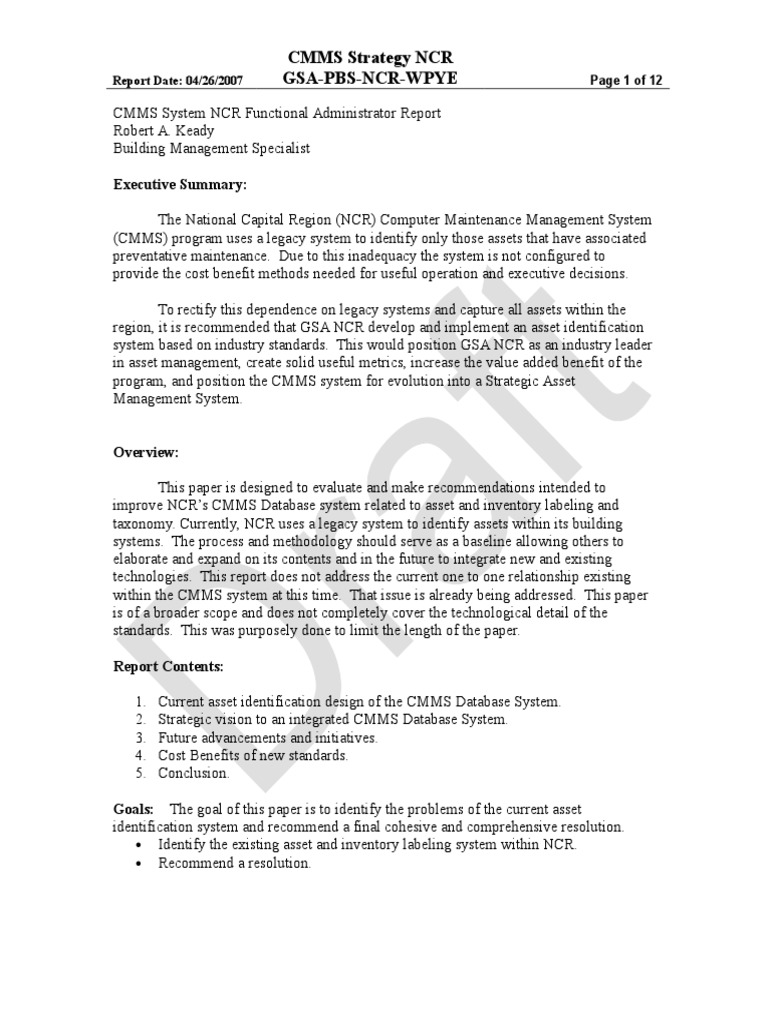CMMS Strategy | PDF | Computer Data | Computing