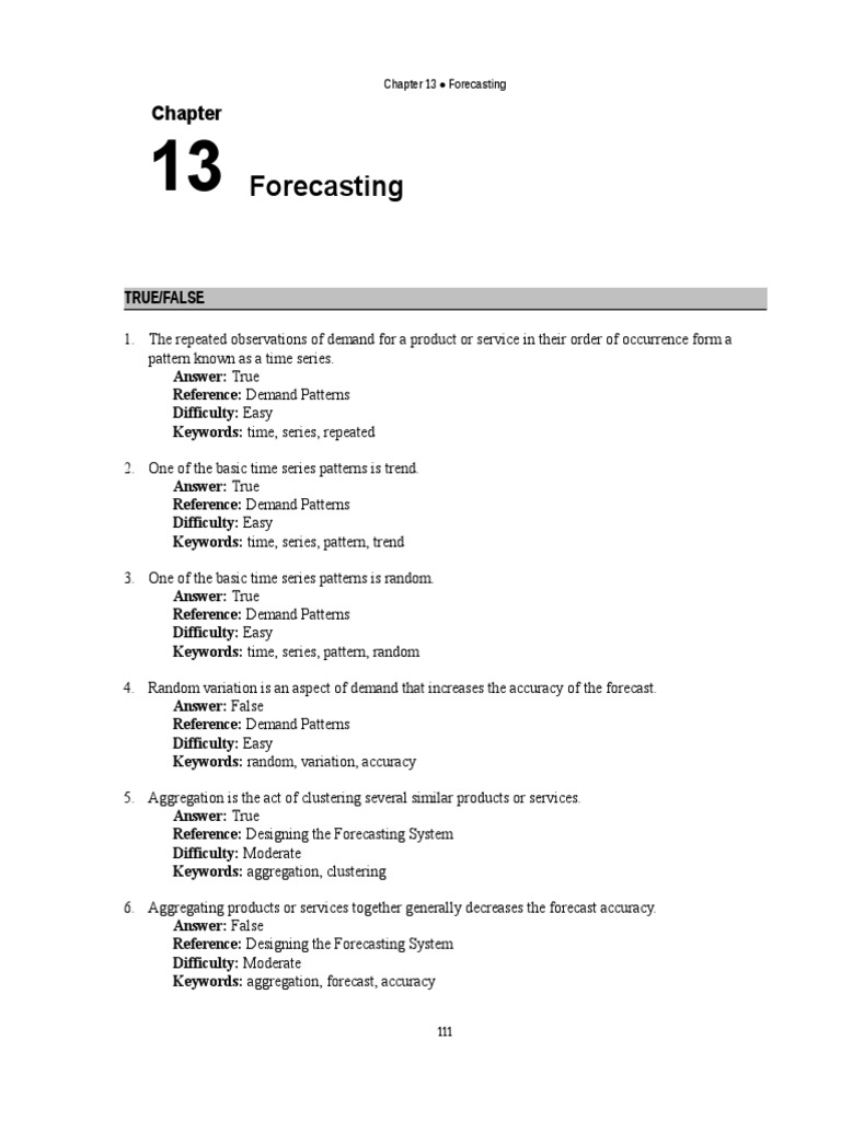 Krajewski TIF Chapter 13 | PDF | Forecasting | Data