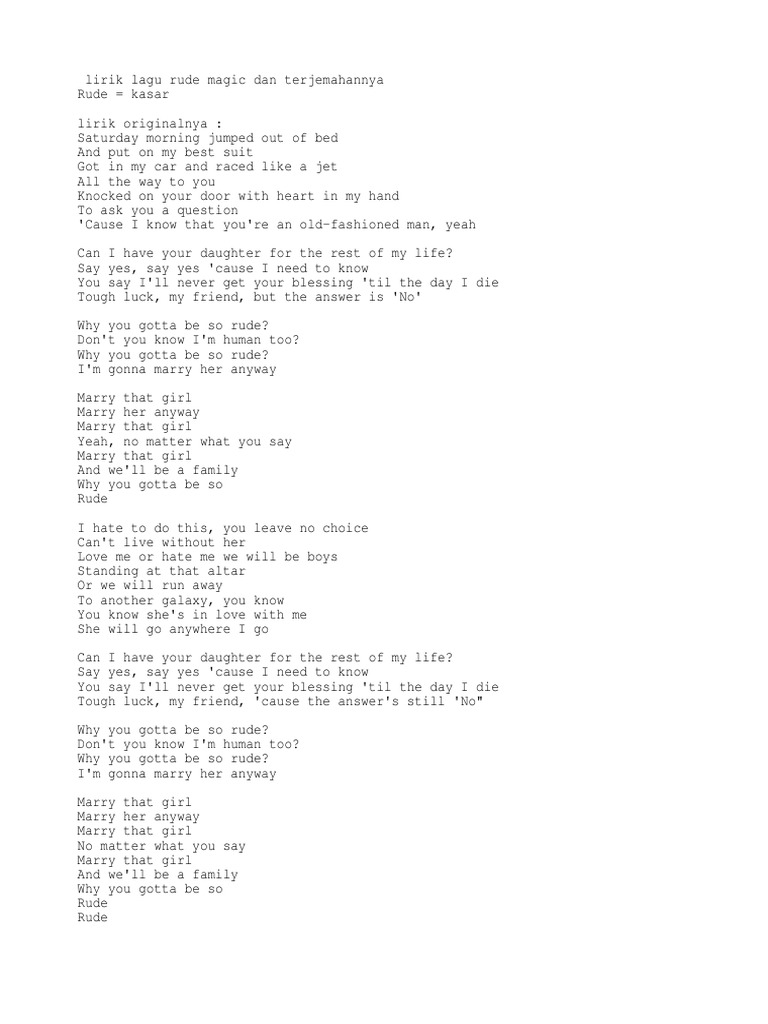 Magic Rude Lyrics