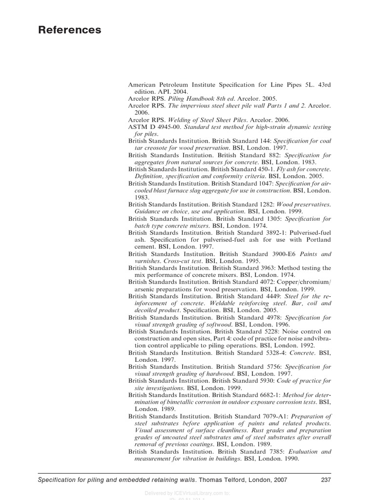 Bs Codes For Pile | PDF | Concrete | Deep Foundation