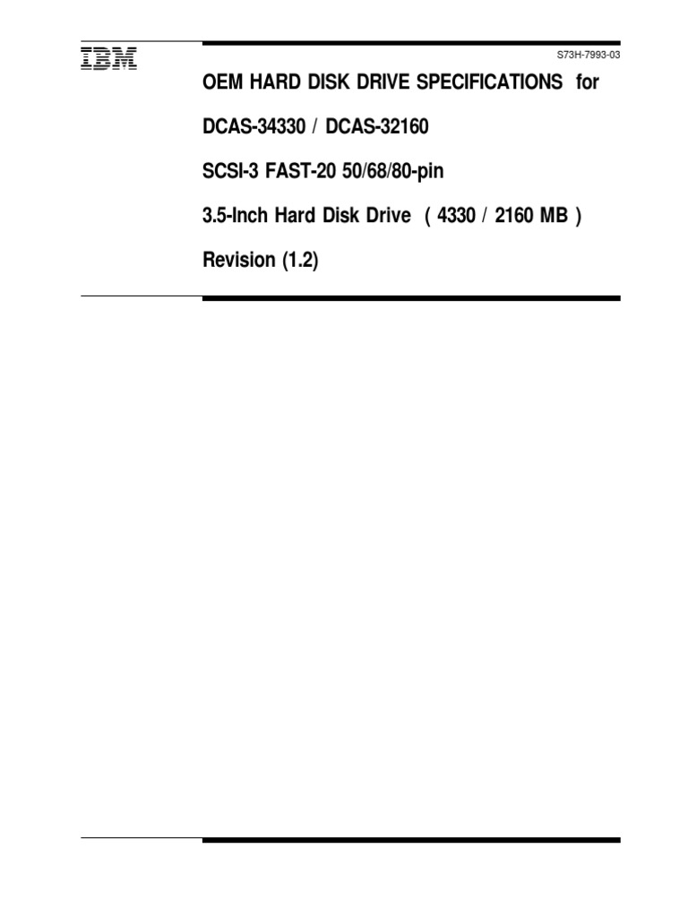 IBM OEM Hard Disk | PDF | Electrical Connector | Areas Of Computer Science
