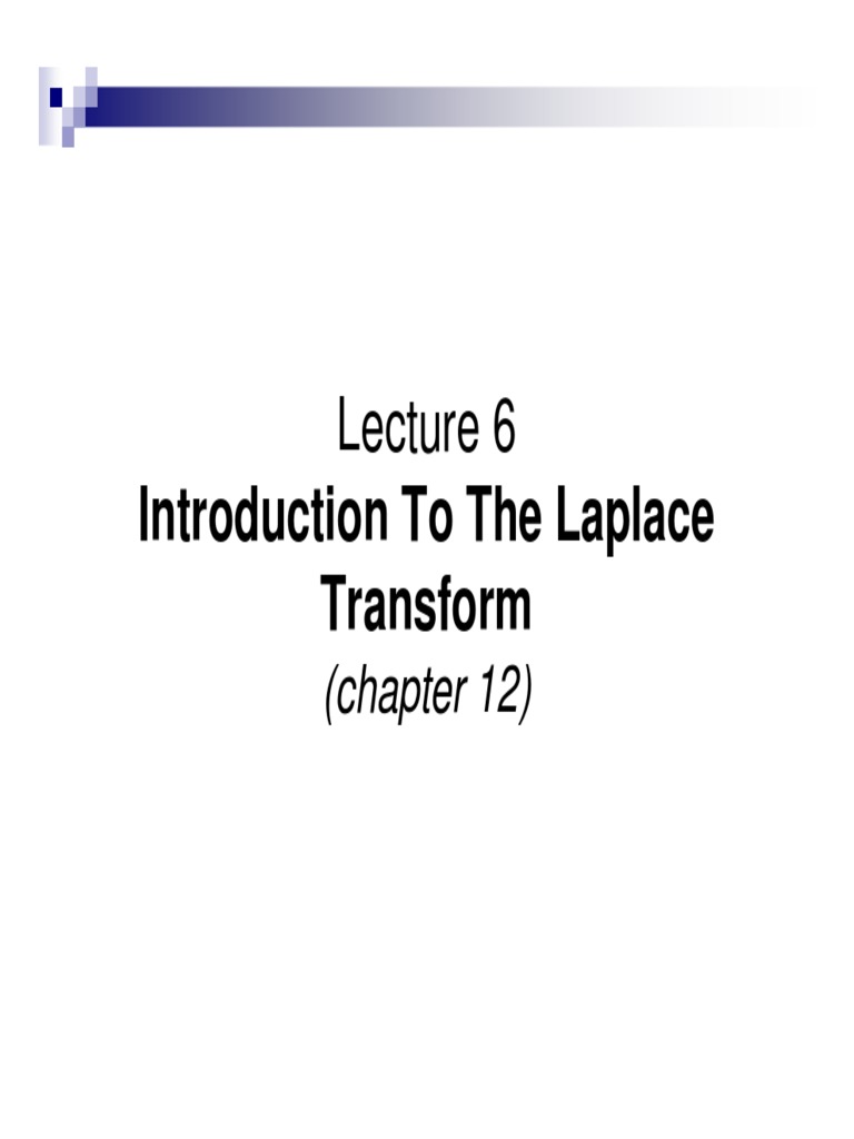 Introduction To The Laplace Transform Transform: (Chapter 12) | PDF ...