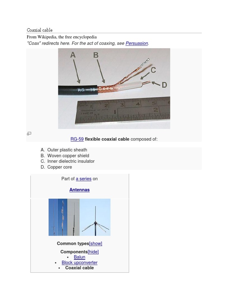 Coaxial Cable | PDF | Coaxial Cable | Cable