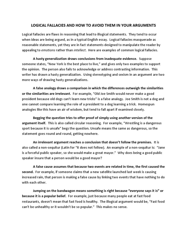 General Logical Fallacies PDF | PDF | Argument | Fallacy
