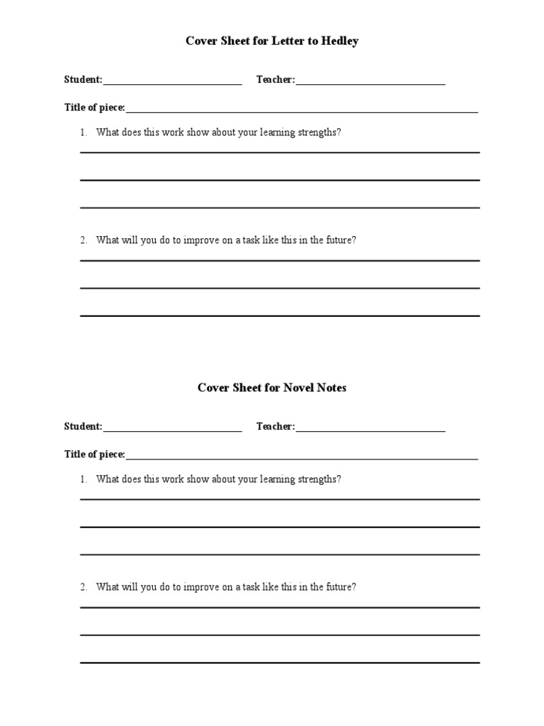 Language and Lit SLC Portfolio Coversheet 2014 | PDF