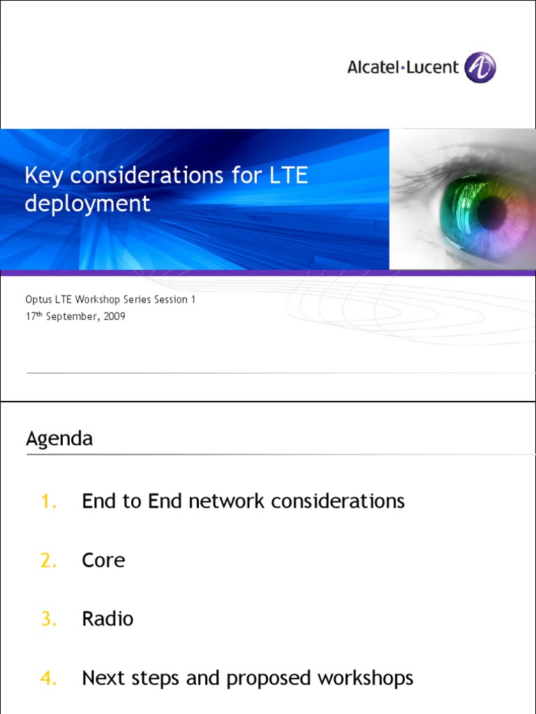 Key Considerations For LTE Deployment: Optus LTE Workshop Series ...