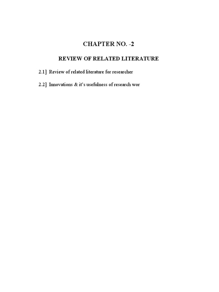 Chapter No. - 2: Review of Related Literature | PDF