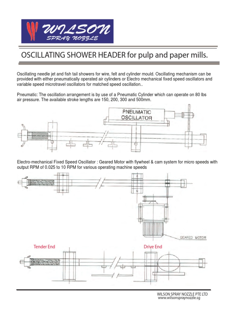 Oscillating Shower Systems for Paper Mills | PDF | Nozzle | Shower