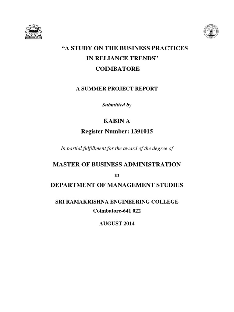 Reliance Trends | PDF | Retail | Advertising