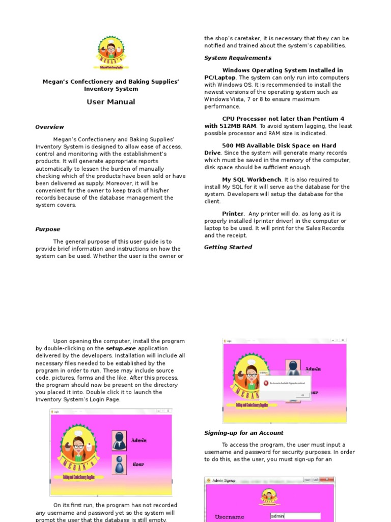 User Manual: System Requirements | PDF | User (Computing) | Password
