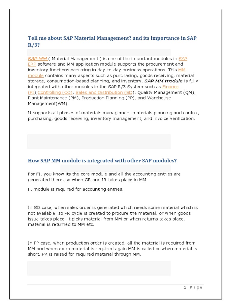 Sap MM | PDF | Enterprise Resource Planning | Business
